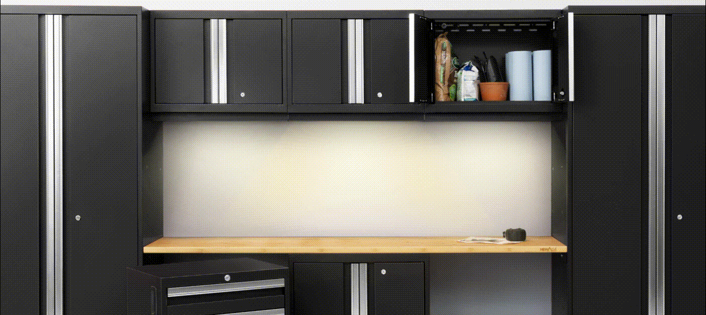 Garage Steel Slatwall Backsplash | NewAge Products