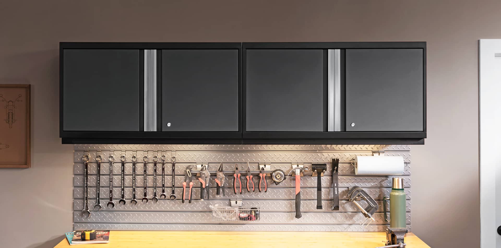 Garage Steel Slatwall Backsplash | NewAge Products