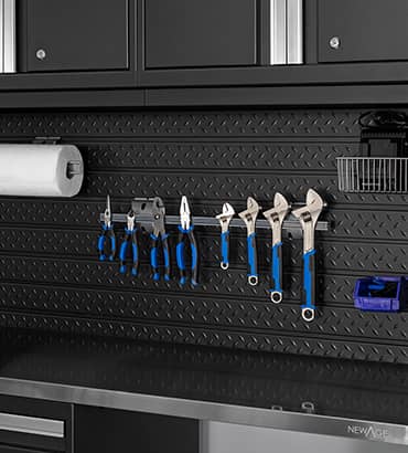 Garage Steel Slatwall Backsplash | NewAge Products