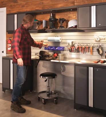 Garage Steel Slatwall Backsplash | NewAge Products